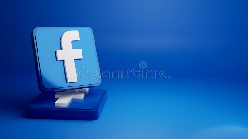 Background Blue with Facebook Icon 3d Rendering Editorial Photo ...
