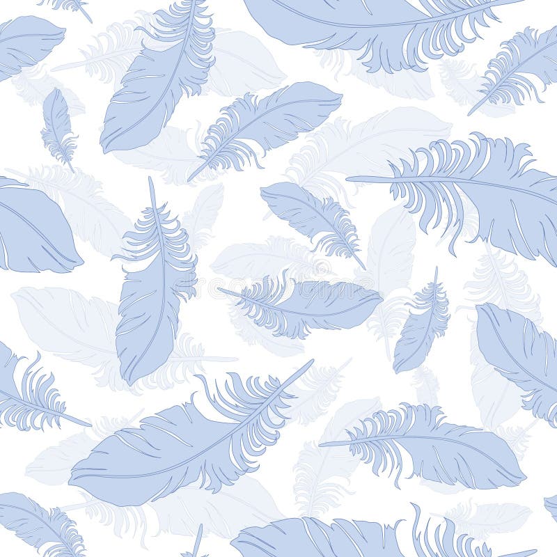 Background of Blue Feathers Vector Stock Vector - Illustration of ...
