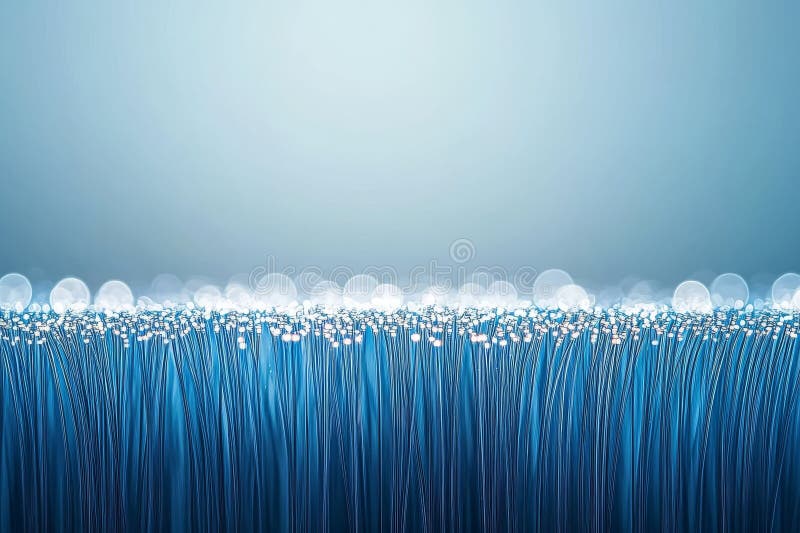 A Background with Blue Fiber Optics and Reflections on the Table is ...
