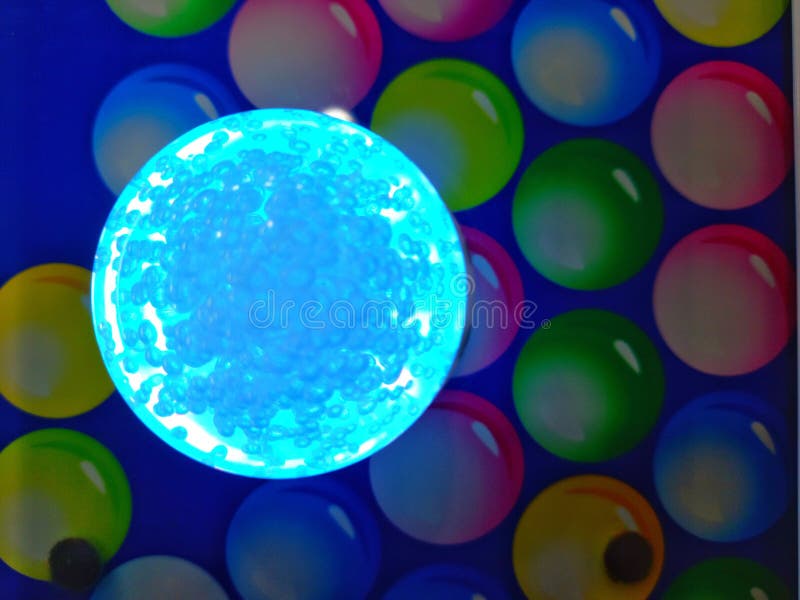 Background Blue Glowing Ball with Bubles Stock Image - Image of ...
