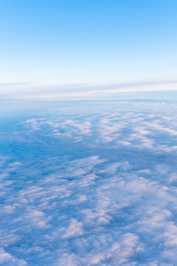 Background of a Blue Heavenly Sky with Fluffy Dense Clouds, Top View ...