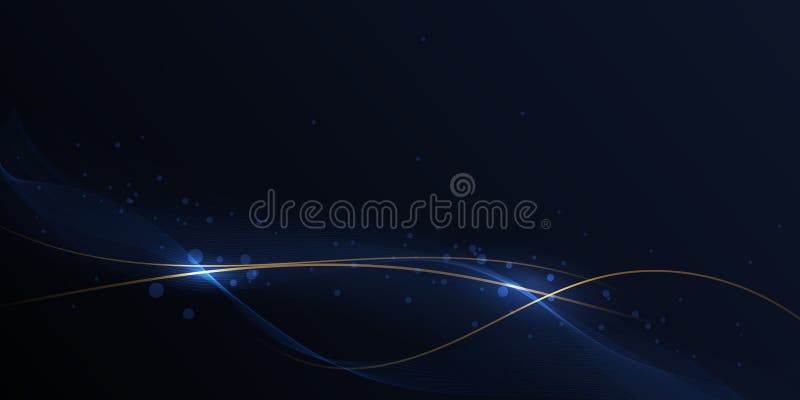Vector Abstract Light Gold Effect, Flow Line, Motion Pattern and Blue ...