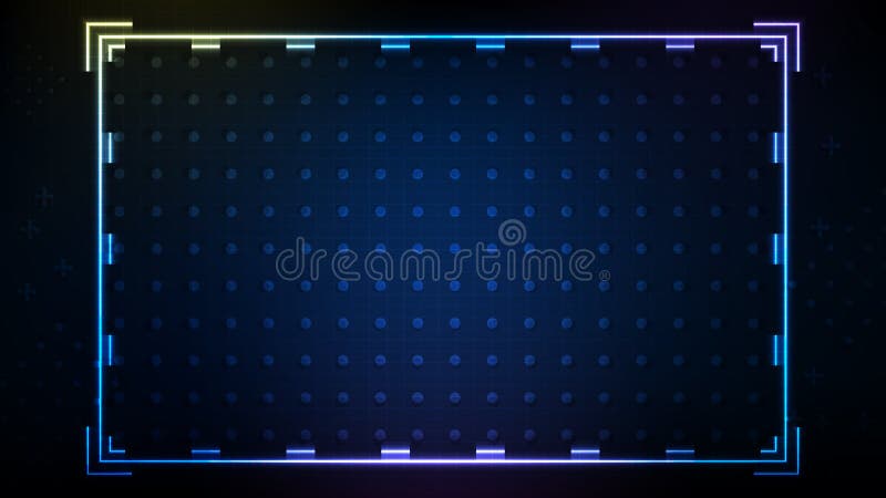 Background of Blue Neon Hud Ui with Memphis Geometric Stock Vector ...