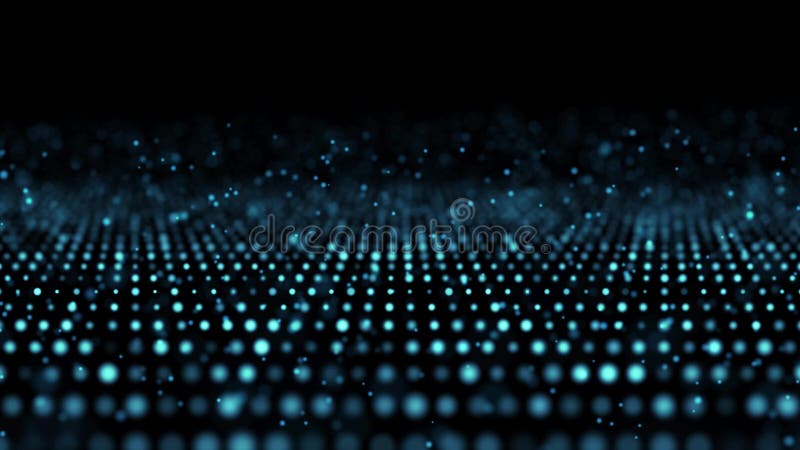 Background Blue Particle Movement. Pattern Glow Particles on Black ...