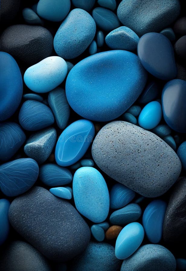 Background of Blue Pebbles. AI Generated Stock Illustration ...