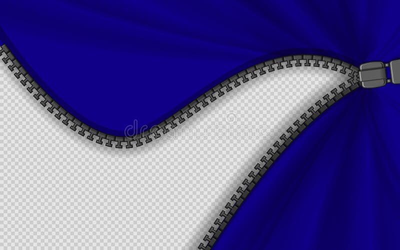 Background Blue Pleated Fabric with a Zipper Vector Illustration Stock ...
