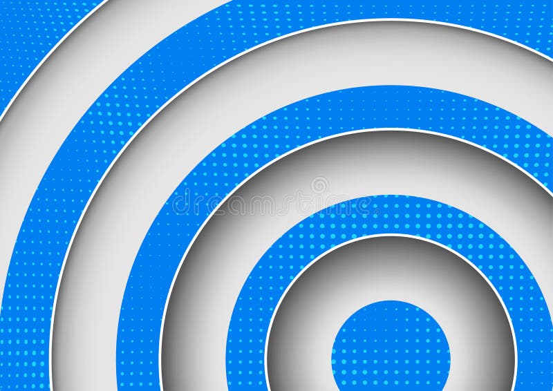 Background with Blue Pop-art Pattern and Circle Layers Stock Vector ...