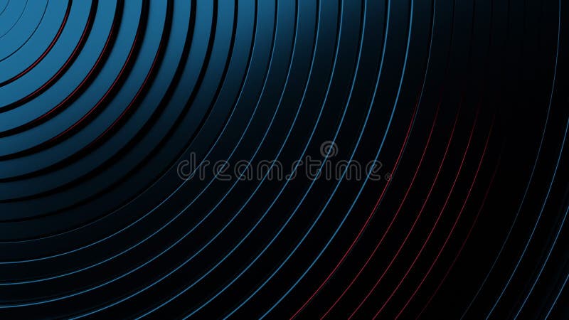 Background of Blue Rings with Red Backlight Moving Waves. Loop ...