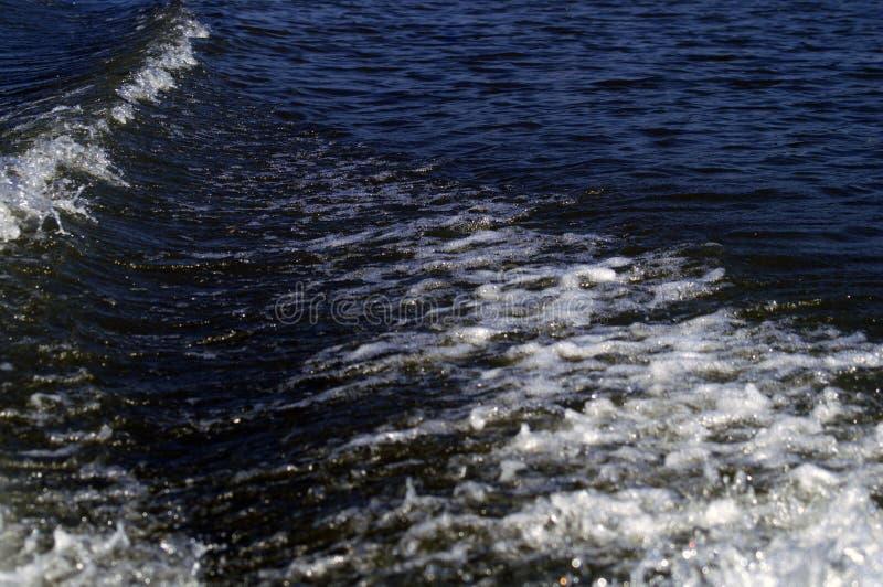 Background in Blue Shades, the Trail on the Water for a Motor Boa Stock ...