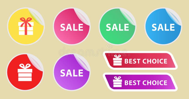 A Set of Stickers. Suitable for Website Design, Social Networks ...