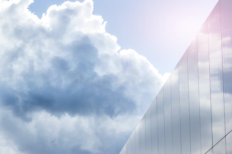 Blue Skies and Glass Building Stock Photo - Image of mirrored, business ...