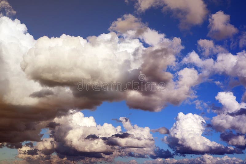 Background from a Blue Sky with Clouds of Different Colors. Stock Image ...