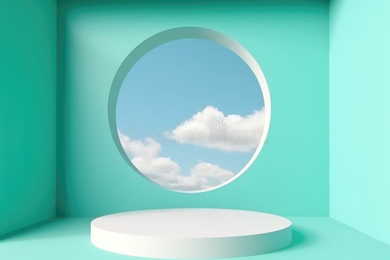 Background with Blue Sky Inside the Window, Turquoise Stock ...