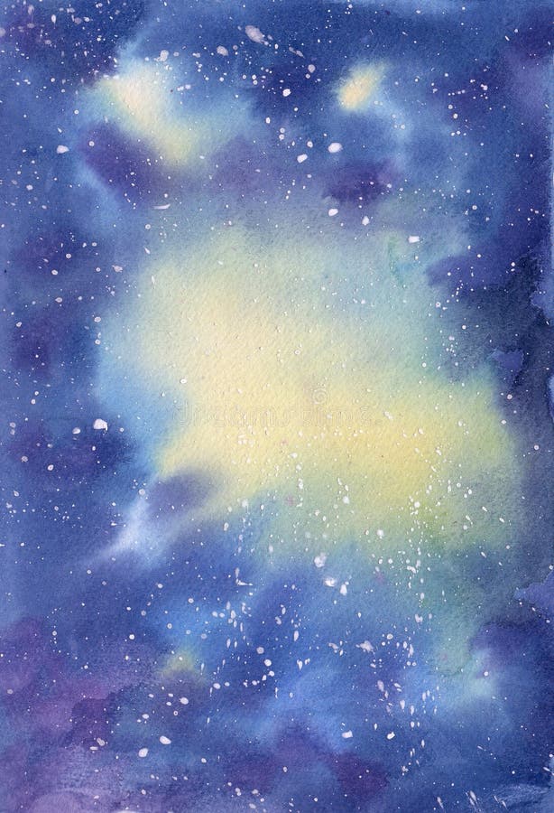 Background Blue Space with Milky Way Stock Image - Image of graphic ...