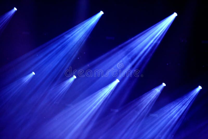 Background of Blue Stage Lights Stock Image - Image of entertainment ...