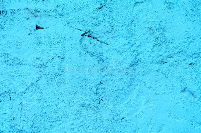 Background of a Blue Stucco Coated and Painted Exterior, Rough Cast of ...