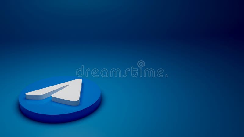 Background Blue with Telegram Icon 3d Rendering Editorial Photo ...