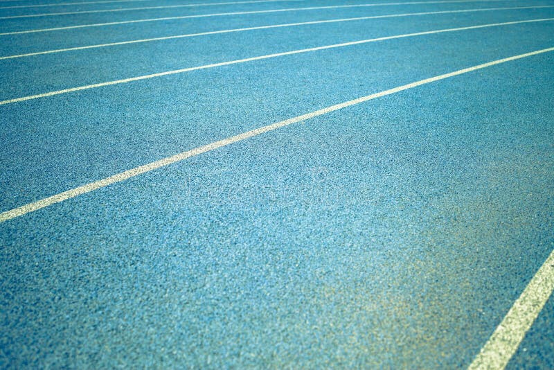 Background of Blue Track for Running at Stadium Stock Photo - Image of ...