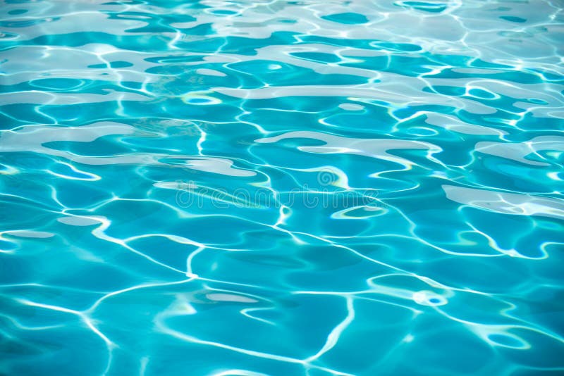 Background of Blue Water in Swimming Pool with Sun Reflection, Ripple ...