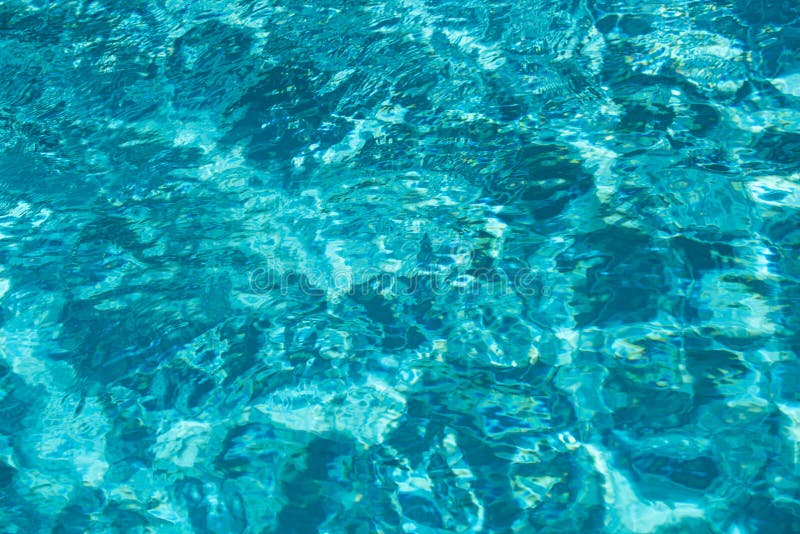 Background of Blue Water in Swimming Pool with Sun Reflection, Ripple ...