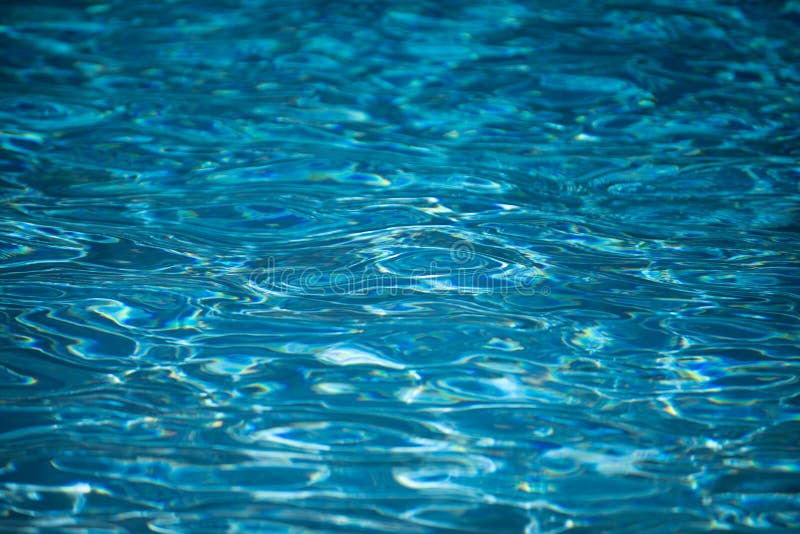 Background of Blue Water in Swimming Pool with Sun Reflection, Ripple ...