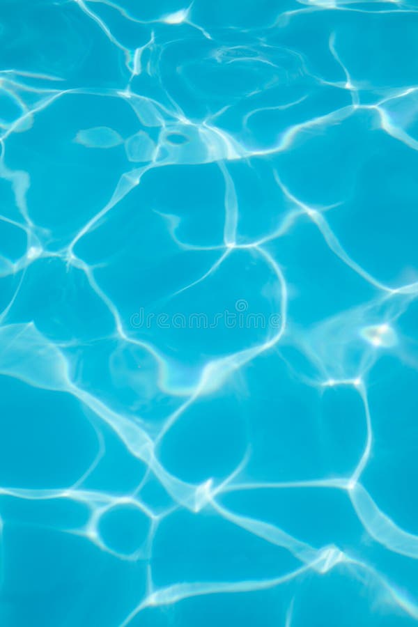 Background, Blue Water Waves in the Pool with Sun Reflection. Selective ...