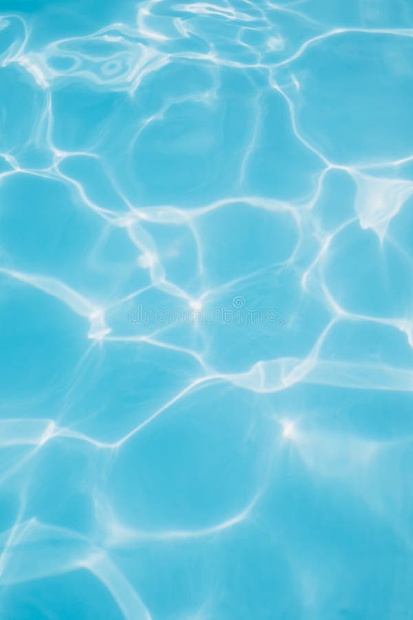 Background, Blue Water Waves in the Pool with Sun Reflection. Selective ...