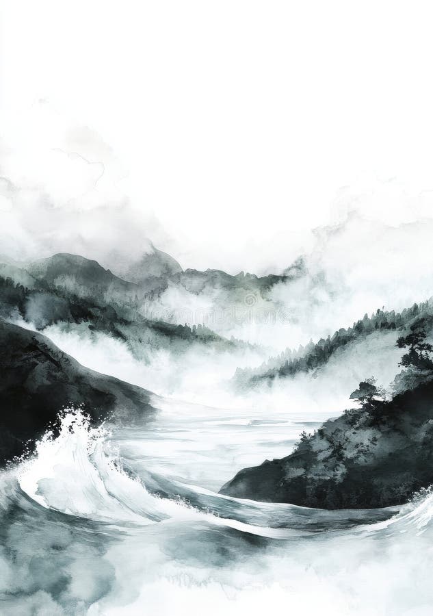 Background with Blue Watercolors, Gradient Drawing Paint, and ...