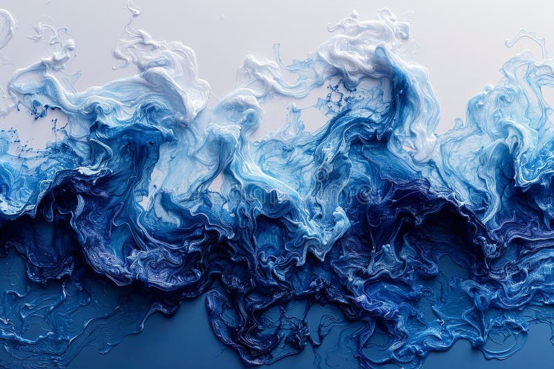 Background of Blue and White Colors Wave Stock Illustration ...