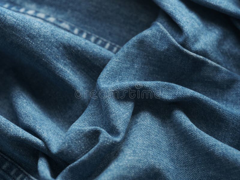 A Background of Blue Wrinkled Denim Jeans Stock Image - Image of fabric ...
