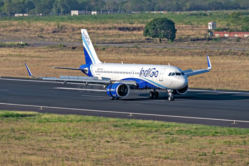 Indigo Flight is Ready for Departure at Raipur Air Port. Flight Runway ...