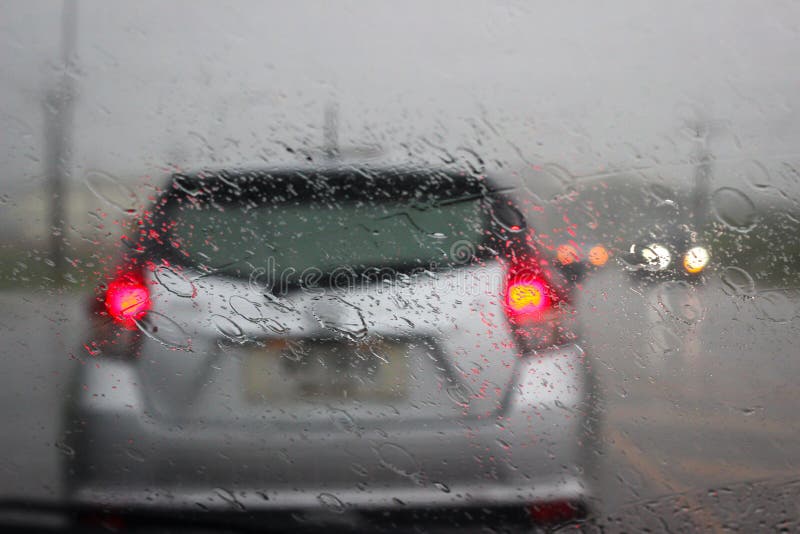 Background Blur, Raindrop on Car Windshield Stock Image - Image of ...