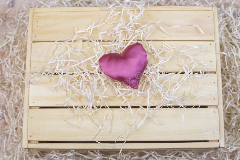 Background of Boards with Pink Silk Heart Stock Image - Image of pink ...