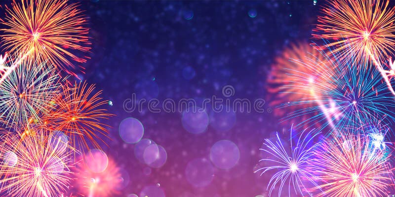 Background Bokeh Firework Red Colorful Celebration Stock Image - Image ...