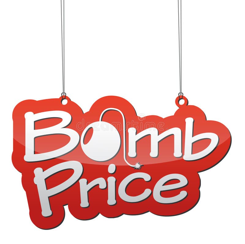 Bomb Price Vector Sticker, Tag, Banner, Label, Sign or Ribbon Realistic ...