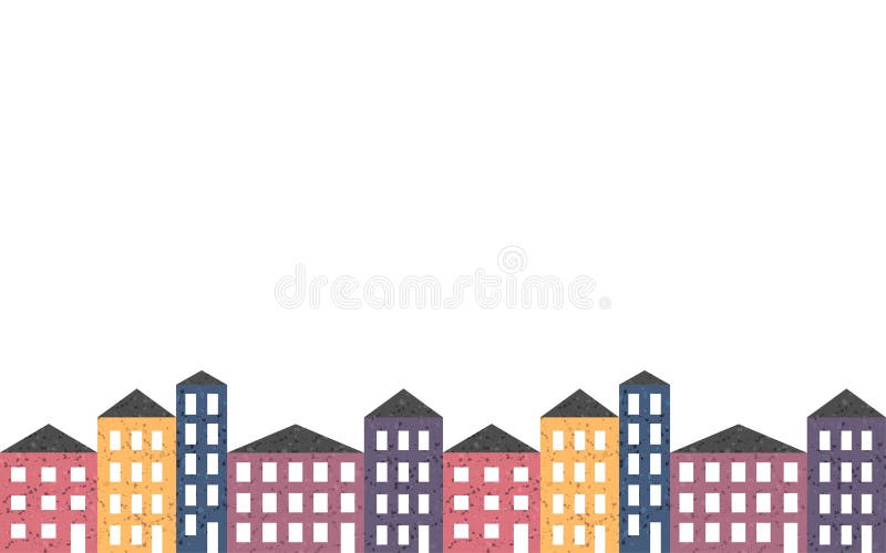 Background Border Colorful Houses Stock Vector - Illustration of roof ...