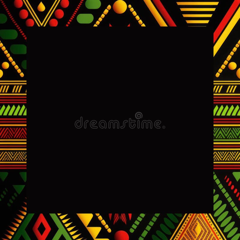 Background Border with Colourful Folk Pattern. Created Using Generative ...