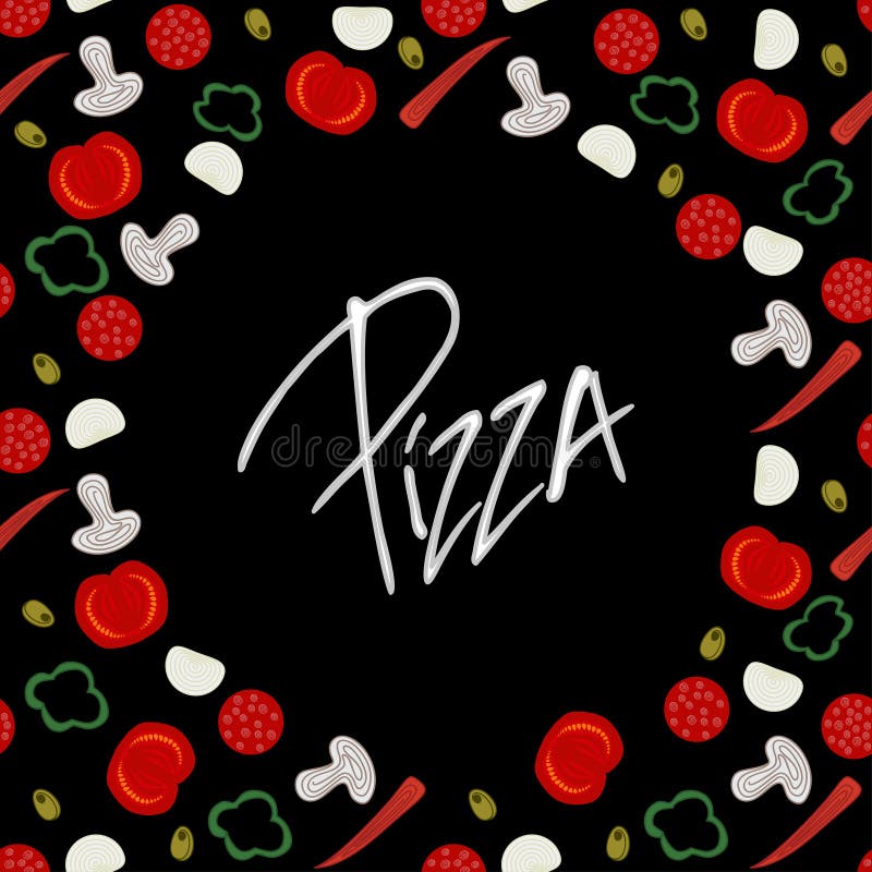 Pizza Border stock illustration. Illustration of nutrition - 10679862