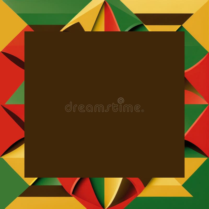 Background Border with Red, Yellow and Green Geometric Pattern. Created ...