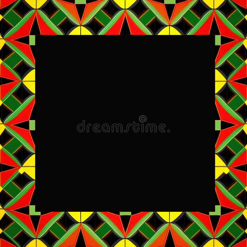 Background Border with Red, Yellow and Green Geometric Pattern. Created ...