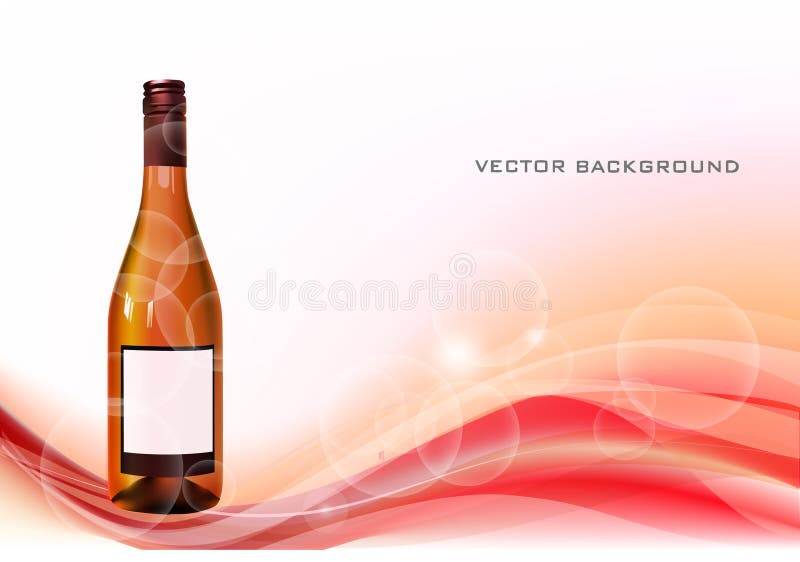 Background with Bottle of Wine Stock Vector - Illustration of light ...