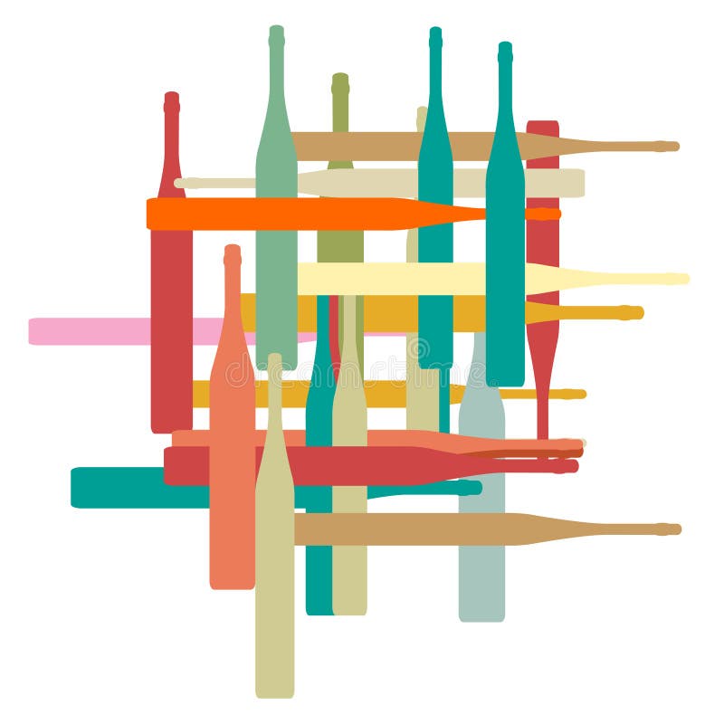 Background with Bottles Abstract Stock Illustration - Illustration of ...