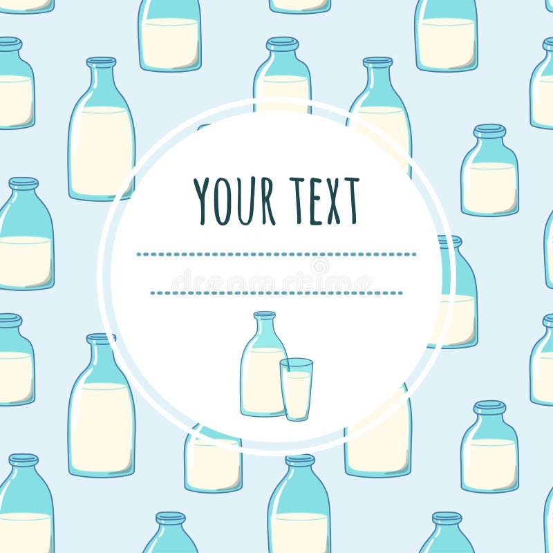 Background with Bottles of Milk and Space for Your Text. Stock Vector ...