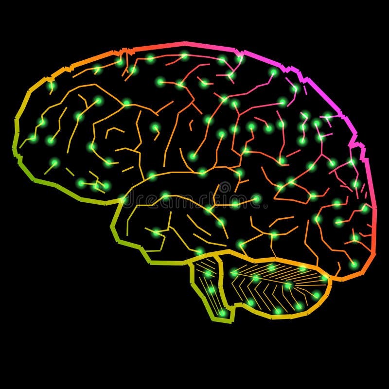 Background with Brain Concept Blue Vector Stock Vector - Illustration ...