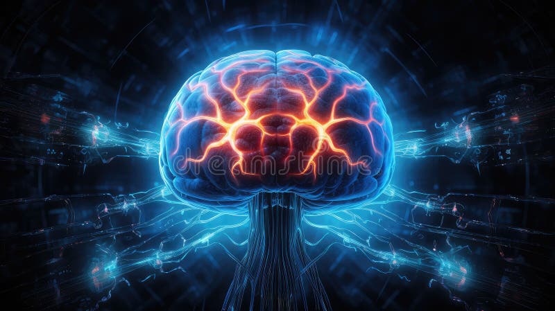 Science brain synapse scan stock illustration. Illustration of ...