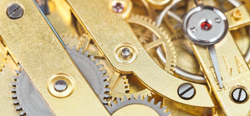 Background from Brass Gear Clockwork Retro Watch Stock Photo - Image of ...