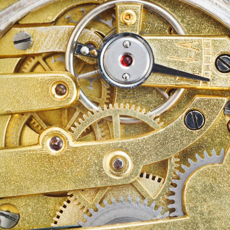 Background from Brass Gear Movement of Retro Watch Stock Photo - Image ...