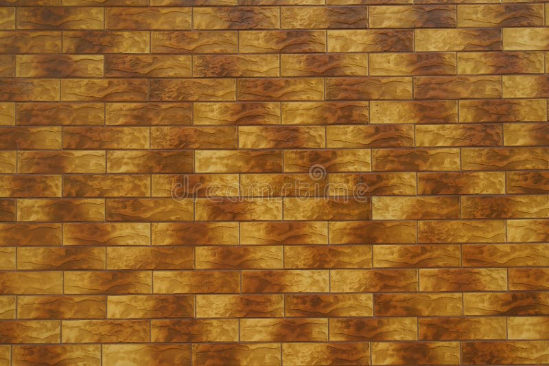 Background - Brick-like Brown Embossed Ceramic Tiles Siding Stock Image ...