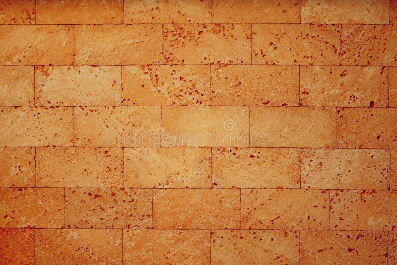 Block Wall Texture Orange Color Stock Image - Image of obsolete, white ...