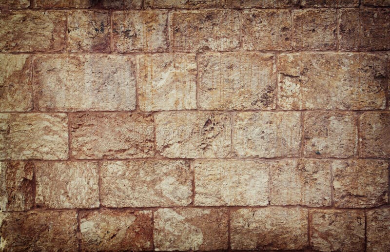 Background of Brick Wall Texture from Jerusalem Stone Stock Photo ...